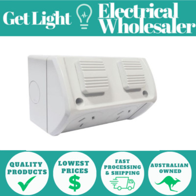 Weatherproof Double 2 GPO Power Point Outlet 10Amp IP53 Outdoor ...