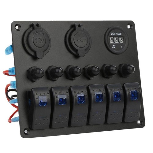 6 Gang Rocker Switch Panel for RV Marine Car Vehicles Truck | eBay ...