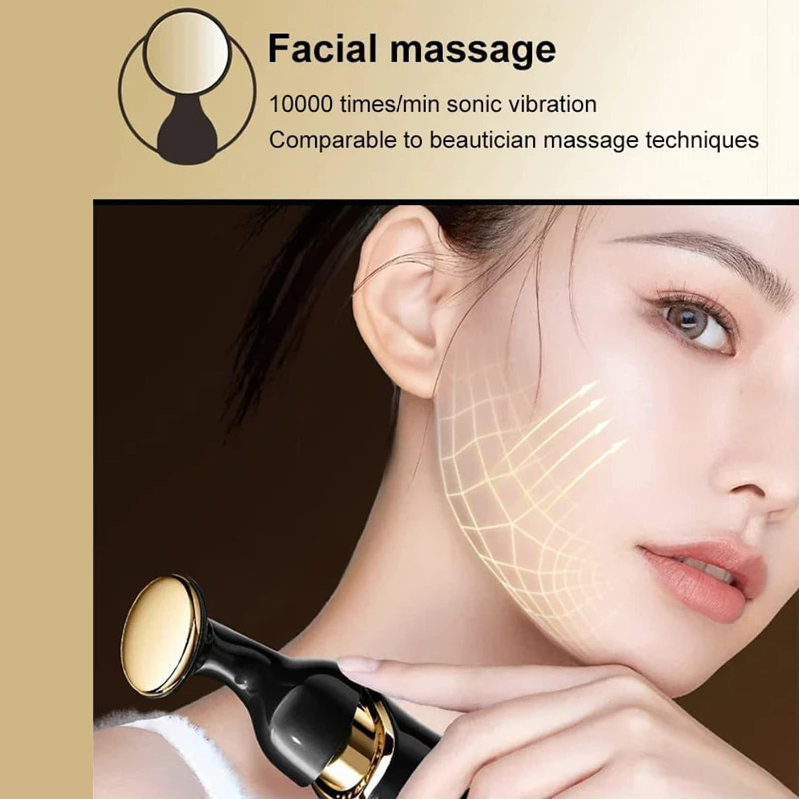 Face Massage Tool 3-Heads Electric Roller Device For Facial Skin Face ...