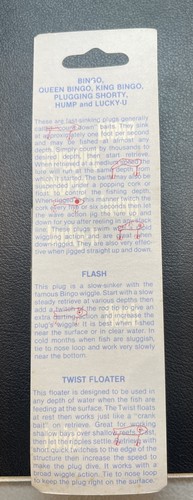 BINGO BAIT CO. QUEEN BINGO Q7X, NOS white/black spots fishing lure LOT ...