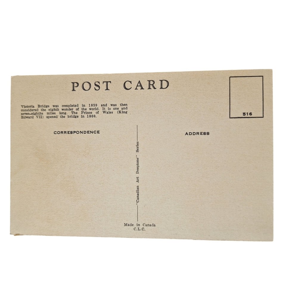 Postcard Victoria Bridge Montreal Canada Linen Unposted | eBay
