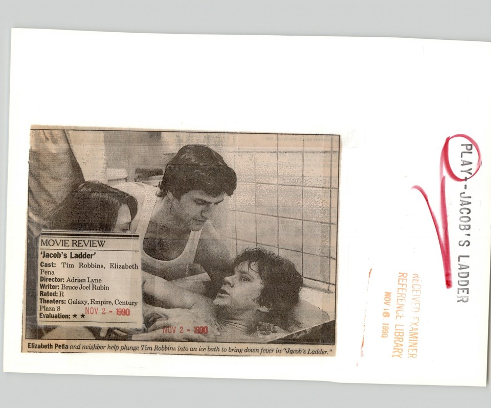 Actors ELIZABEH PEÑA, TIM ROBBINS "Jacob's Ladder" FILM Still 1990 ...