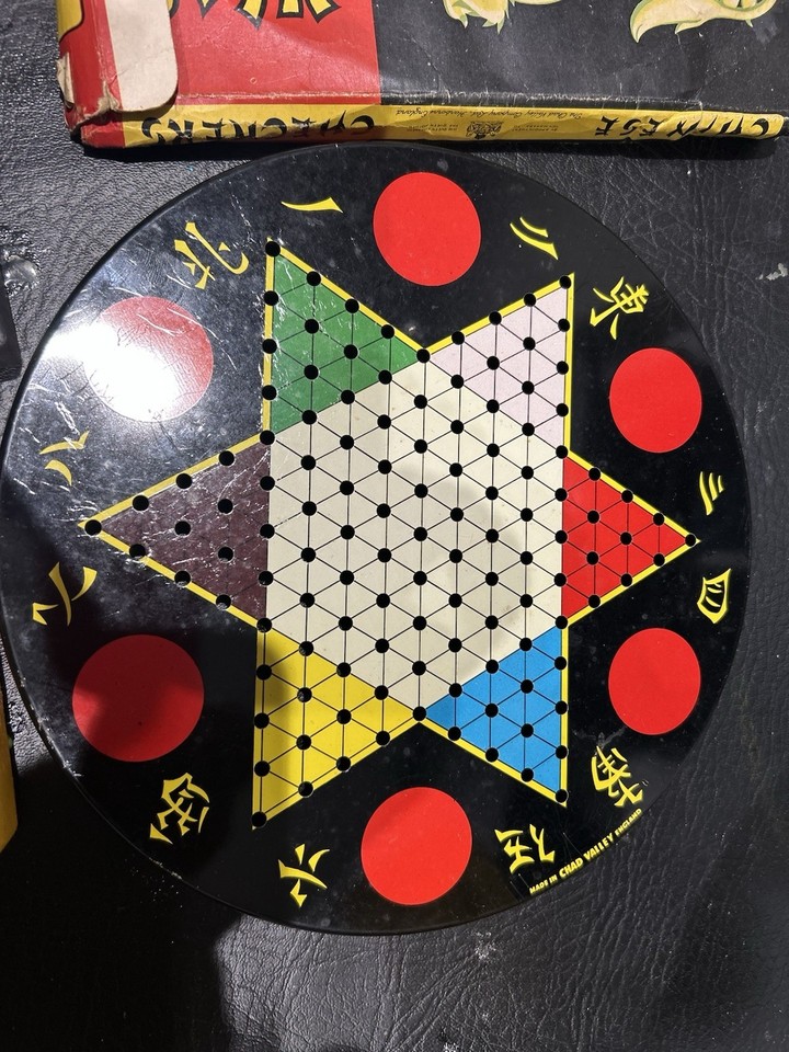 Vintage Mid Century Chad Valley Chinese Checkers Game Litho Pront Tin ...