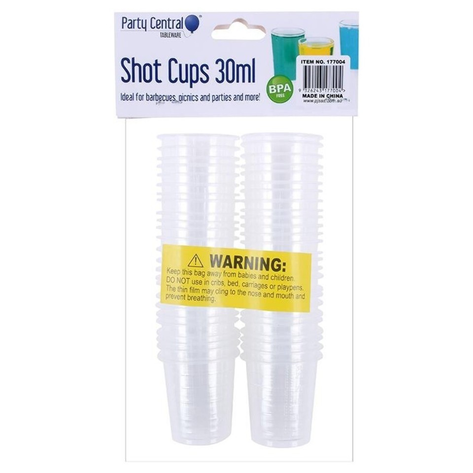 400x Clear Party Shot Cups Mini Plastic Cup Reusable 30ml BPA Free ...