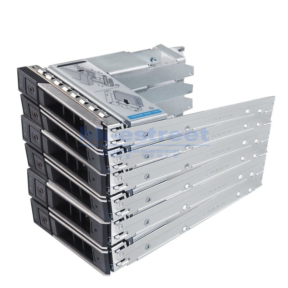 6*For DELL POWEREDGE SERVER R740 R740xd LFF 3.5" HDD TRAY W/ 2.5 ...