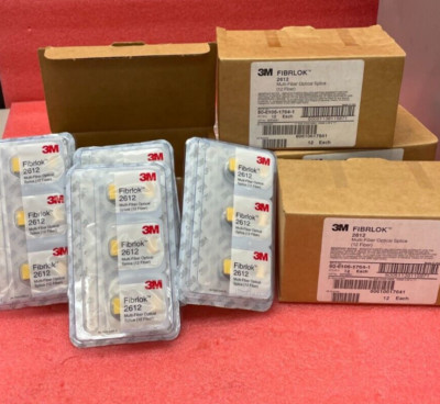 3M FIBRLOK 2612 (12 FIBER) MULTI FIBER OPTICAL SPLICE - 4 BOXES OF 12 ...