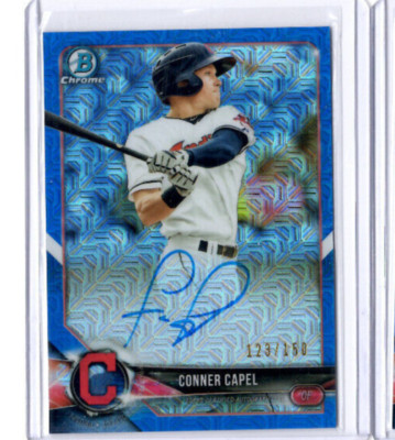 Conner Capel 2018 Bowman Chrome BLUE MOJO /150 Refractor Autograph Auto ...