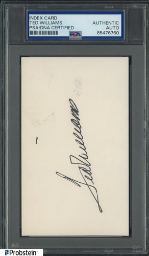 Ted Williams HOF Signed Index Card PSA/DNA Authentic AUTO | eBay