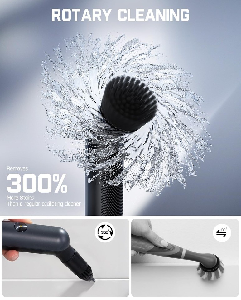 Fanttik G9 Nano Cordless Spin Scrubber with NeoPulse Motor, IPX7 ...