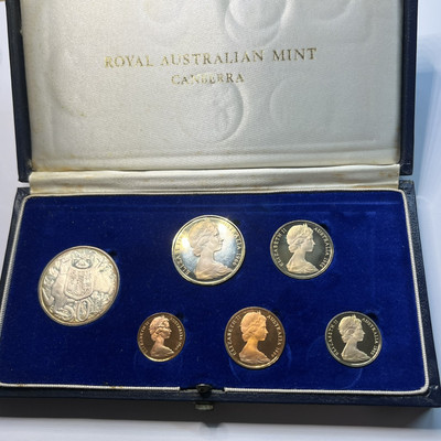 1966 Australia Proof Set Scarce 6 Coin -Royal Australian Mint Blue Case ...