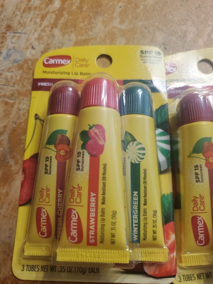 2pk Carmex Lip Balm with Sunscreen Fresh Cherry, Strawberry ...