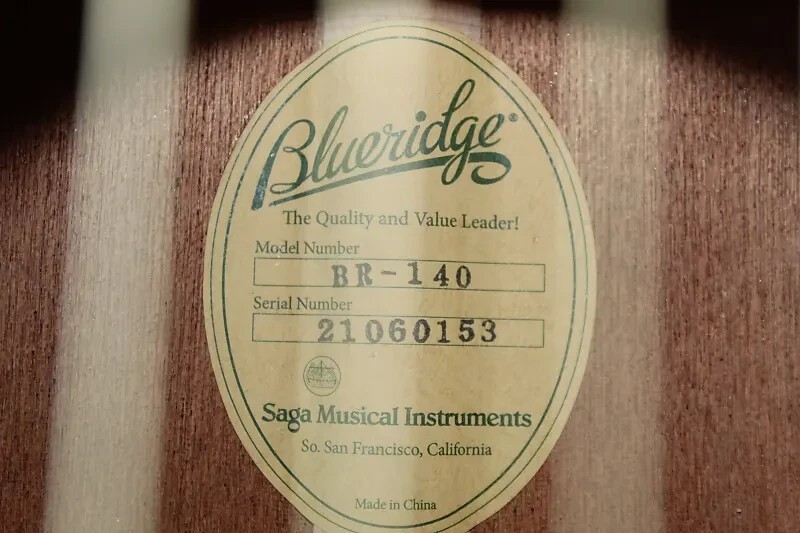 Brand New Blueridge BR-140 Historic Series Dreadnought Acoustic Guitar ...