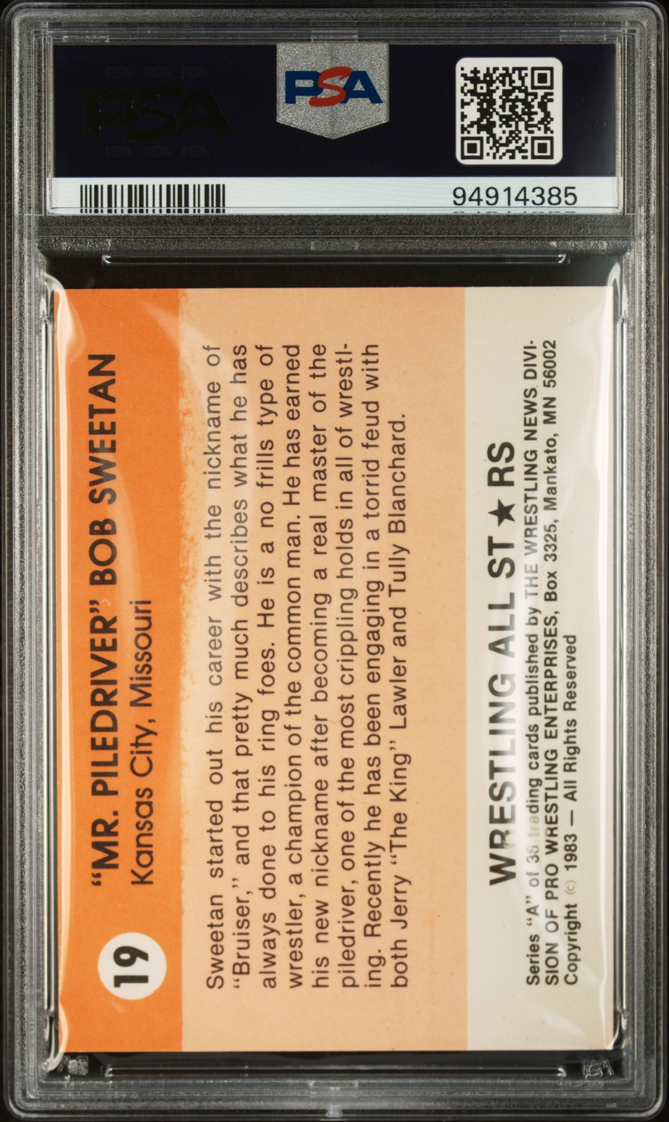 1983 Wrestling All-Stars Series A - Bob Sweetan #19 for sale online | eBay