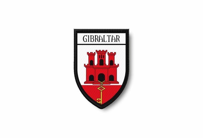 Iron-On Patch Embroidered Border Printed Flag Gibraltar | eBay