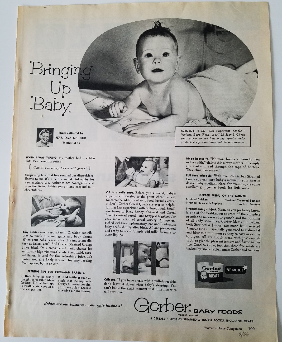 1956 Gerber baby foods cute baby under blanket ad | eBay