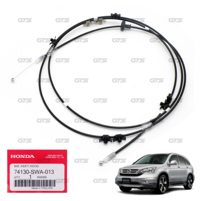 Black Front Bonnet Wire Hood Release Cable For Honda CR-V CRV 2010 2011 ...
