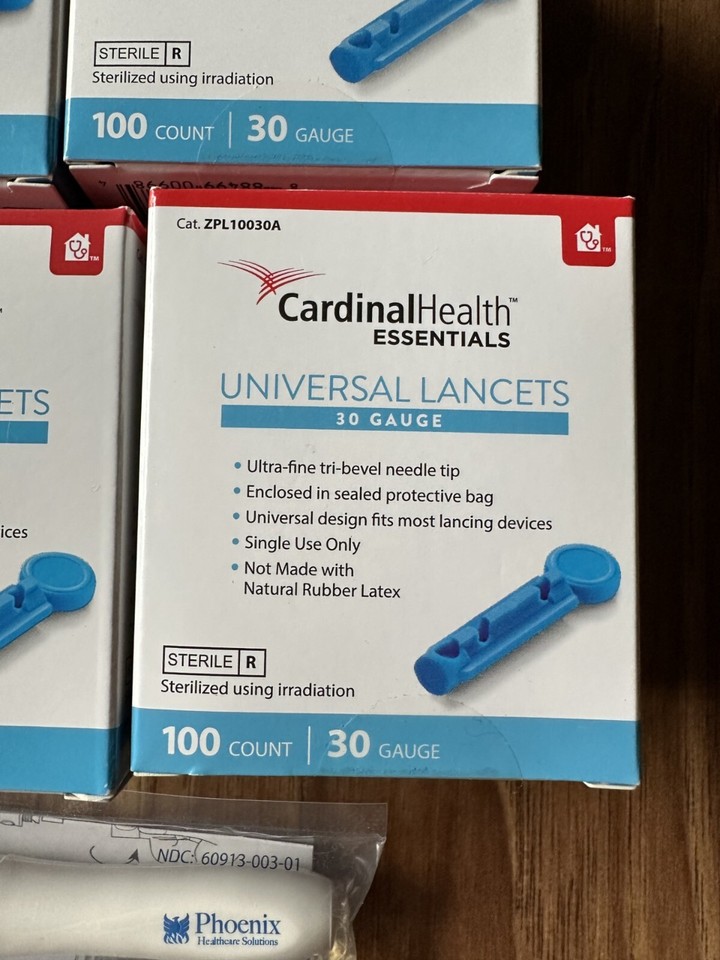 (6) BOXES OF 100 EACH LANCETS - 30 GAUGE - WITH BONUS AQUALANCE LANCING ...