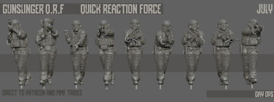 Gunslinger Modern Miniatures US American QRF Ranger Squad Day Ops ...