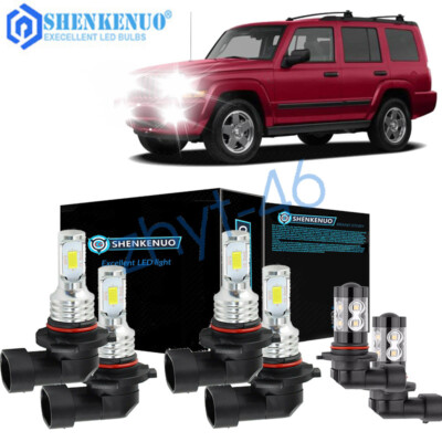 For Jeep Commander 2006-2010 Combo LED Headlight High Low Beam + Fog ...