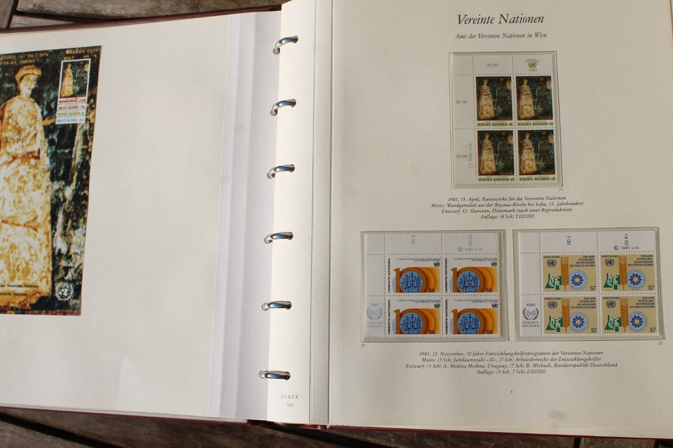 UNO Vienna Austria United Nations Stamps Collection 4 Blocks XX FDC O ...