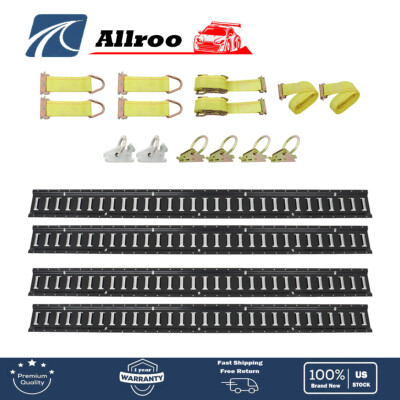 4Pack E Track Tie Down Rail Kit 5' E Track Rails Enclosed with Ratchet ...
