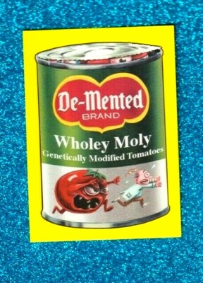 2017 Wacky Packages 50th Anniversary YELLOW Sticker "DE~MENTED TOMATOES ...