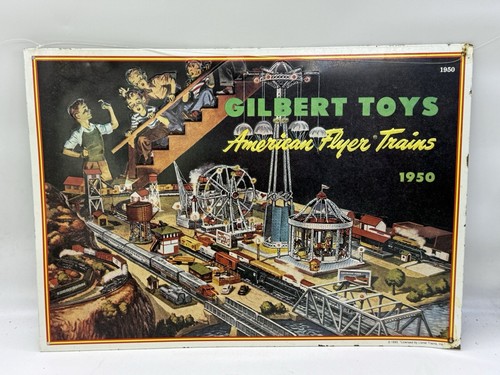 1950 Gilbert Toys American Flyer Trains Metal Sign by Lionel Trains ...