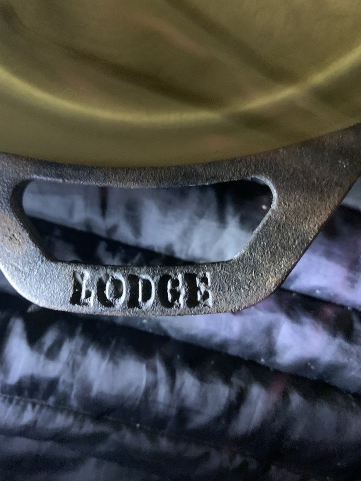 cast iron skillet smooth polished Vintage Lodge Cast Iron Double Pour ...