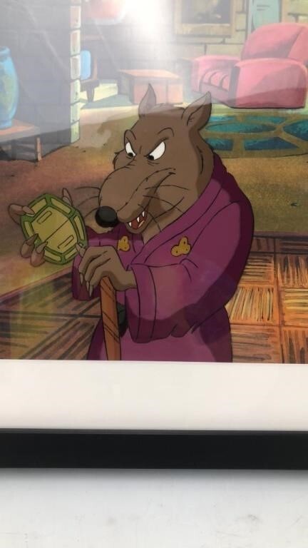 MWS animation cell art TMNT master splinter, framed and matted, w ...