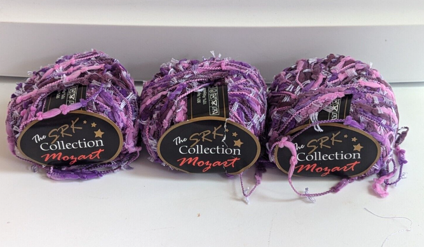 SRK Collection Mozart #2183 Pinks Purples Slub Textured Yarn Lot of 3 ...
