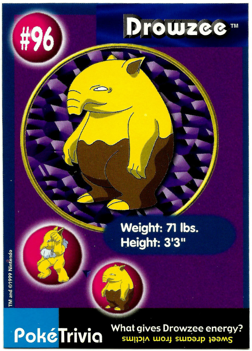 DROWZEE # 96, BURGER KING TRADING CARD, YEAR 1999 | eBay
