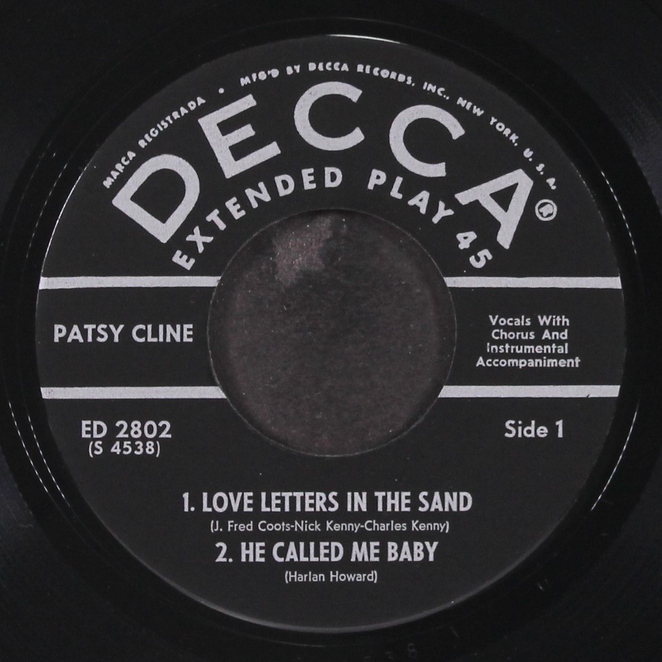 PATSY CLINE: love letters in the sand DECCA 7" EP 45 RPM | eBay