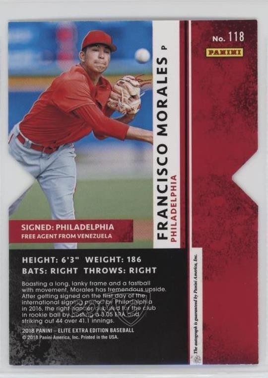 2018 Elite Extra Edition Status Emerald Die-Cut /25 Francisco Morales ...