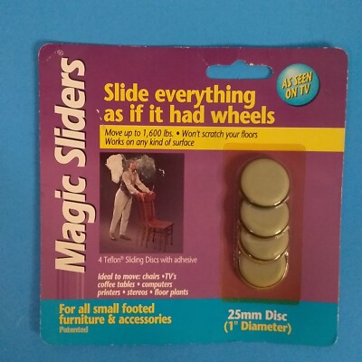 Magic Sliders Round Sliding Discs with Adhesive, 1", 4-Pack | eBay