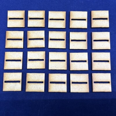 28mm Square Slotted MDF Wooden Bases (x20) Laser Cut FAST SHIPPING US ...