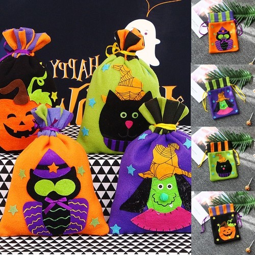 Non-woven Halloween Candy Drawstring Bag Witch Pumpkin Bag Children | eBay