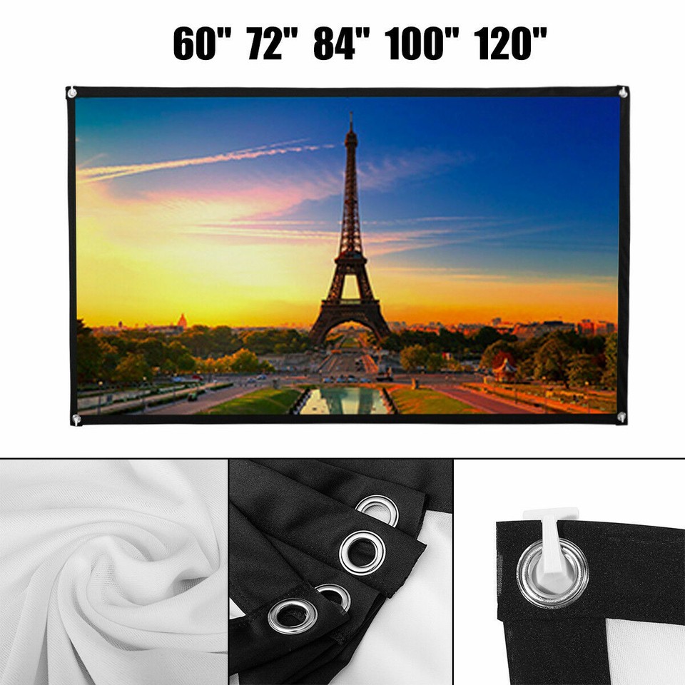 120'' Large Projector Screen 16:9 Projection HD Home Theater Cinema ...