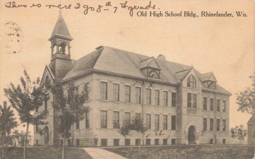 WI-Rhinelander, Wisconsin Old High School Bldg. 1921 A50 | eBay