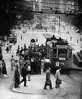 Wenceslas Square in Prague Czech Republic on August 9 1963 Historic Old ...