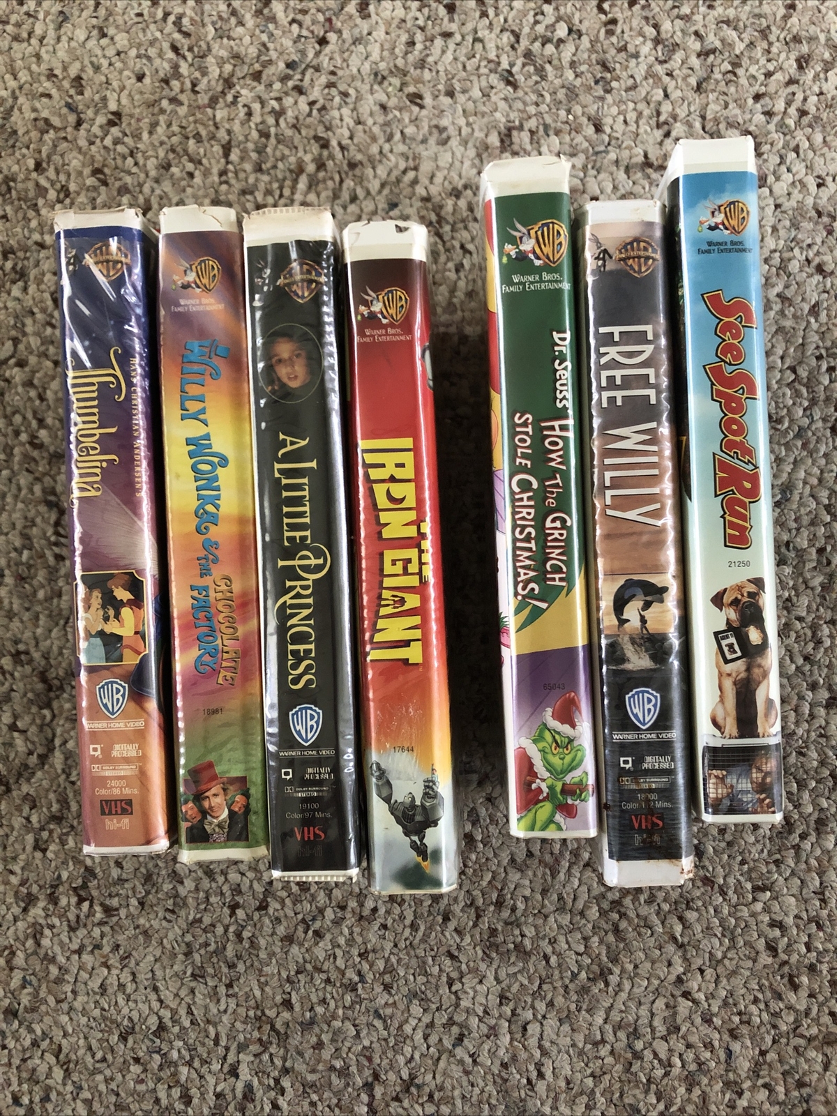 7 Warner Bros Family Entertainment VHS Iron Giant/Willy Wonky ...