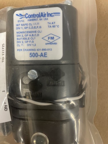 ControlAir inc. 500-AE Type 500X I/P Transducer 4-20 mA, 6 - 30 PSI New ...