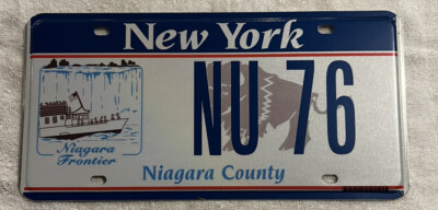 LICENSE PLATE New York Niagara frontier NU 76 buffalo | eBay