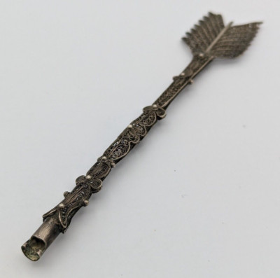 Antique Filigree Silver Decorated Metal Scribe Quill Pen Holder Torah ...