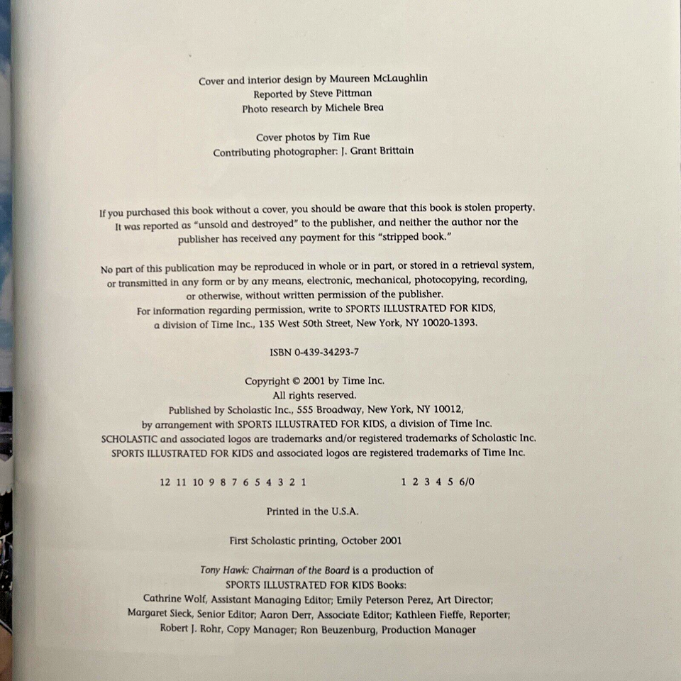 Vintage Y2K 2001 Sports Illustrated For Kids Books Tony Hawk Magazine w ...