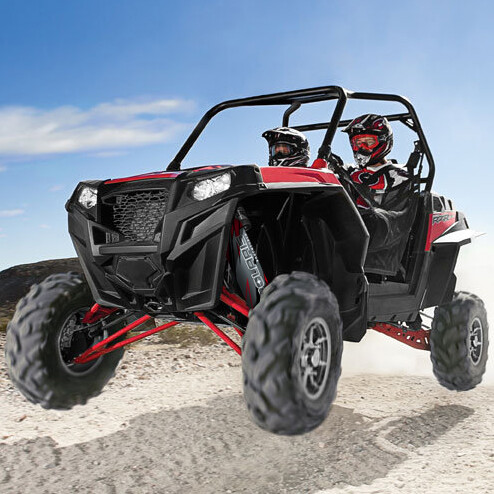 Red & Black Polaris Adventure Shock Covers Ranger ACE 570 RZR 800 900 S ...