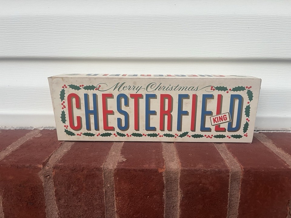 Chesterfield Cigarettes Empty Carton Merry Christmas Vintage Held 10 ...