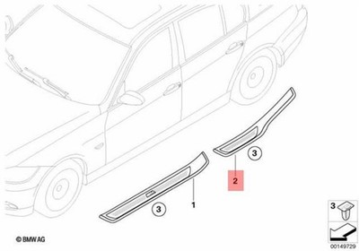 Genuine BMW M3 CRT E90 E91 316d 316i M Trim Piece Rear Right Entry ...