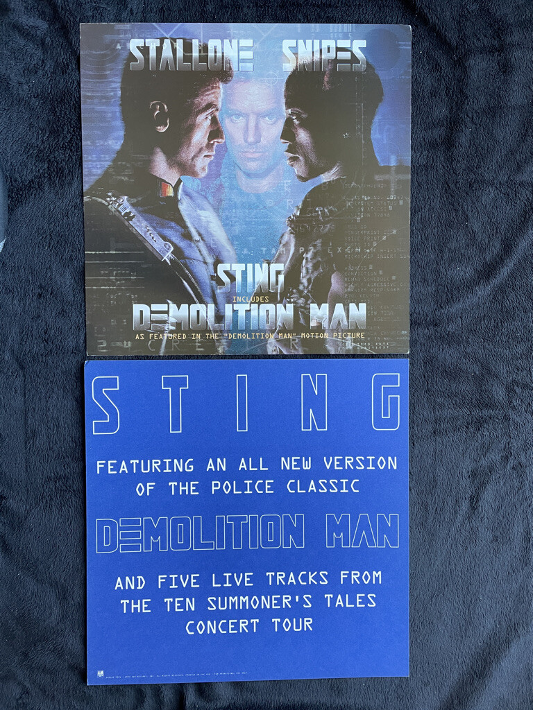 STING Demolition Man Set of 2 promo flats / posters 12"x12" | eBay