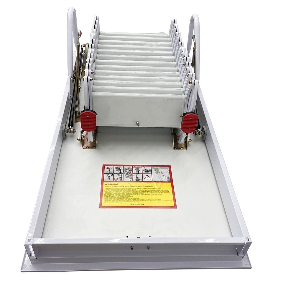 10.5ft Attic Ceiling Ladder 27.5 x 47 in Foldable Stairs Carbon Steel ...