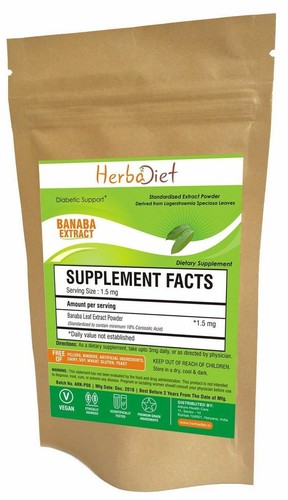 PURE Banaba Leaf Extract Powder 18% Corosolic Acid Lagerstroemia ...